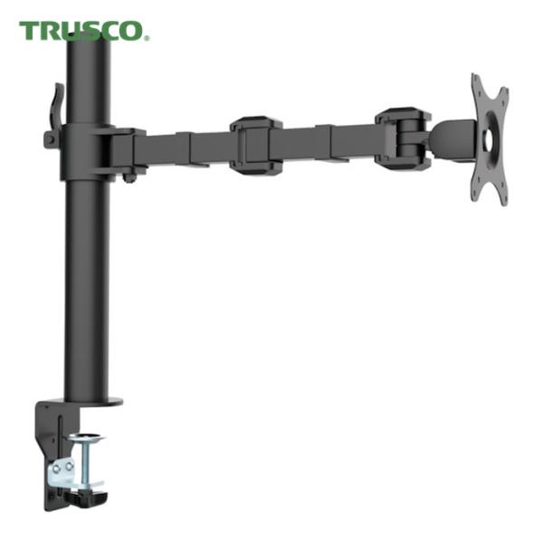 TRUSCO ディスプレイ金具|特長:簡単に取り付けることが出来ます。 モニターの位置変更により姿勢が矯正されます。 モニターを机の上に置く必要がないのですっきりします。