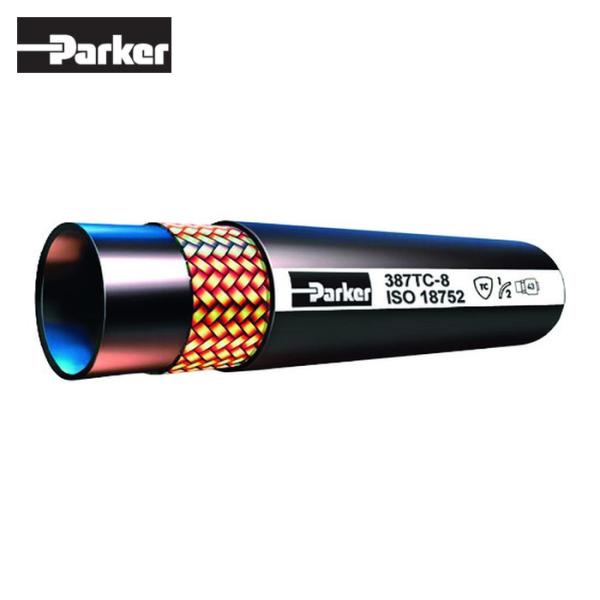Parker 工業用ホース|特長:カットホースの為、後日出荷となりますので御了承ください。 加工品の為、返品はご遠慮ください。 3000psi(21MPa)の全サイズ常用圧力が可能です。