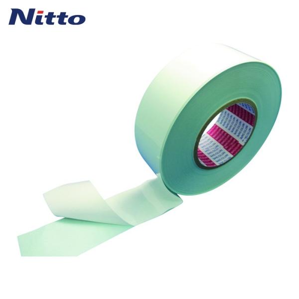 日東エルマテ ラインテープ|特長:はく離紙付タイプで、表面にポリエステル系基材を貼り付けして耐久性をアップしています。 鉛やPVCを使わず、環境にやさしいテープです。 有機溶剤を含まない粘着剤を使用しています。