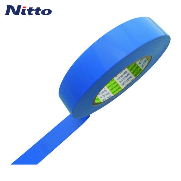 日東エルマテ ラインテープ|特長:はく離紙がない、ゴミゼロタイプです。 鉛やPVCを使わず、環境に優しいテープです。 有機溶剤を含まない粘着剤を使用しています。