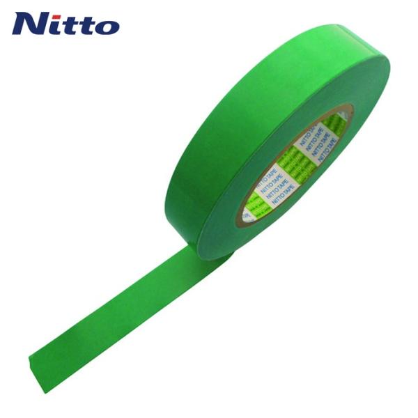 日東エルマテ ラインテープ|特長:はく離紙がない、ゴミゼロタイプです。 鉛やPVCを使わず、環境に優しいテープです。 有機溶剤を含まない粘着剤を使用しています。