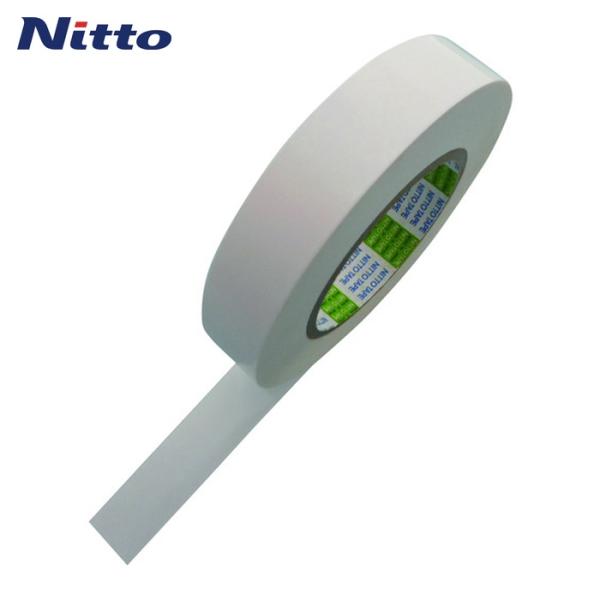 日東エルマテ ラインテープ|特長:はく離紙がない、ゴミゼロタイプです。 鉛やPVCを使わず、環境に優しいテープです。 有機溶剤を含まない粘着剤を使用しています。