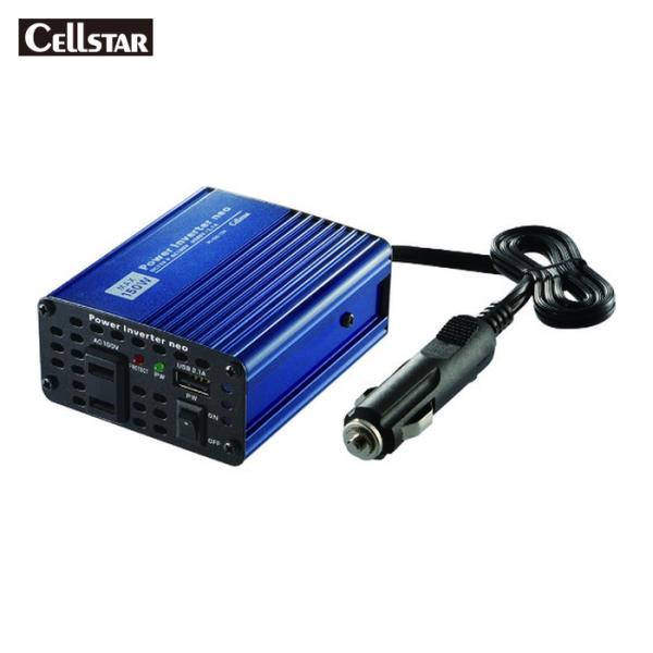 CELLSTAR インバーター|特長:コンパクトな軽量ボディです。 USB・ACコンセントの同時利用が可能です。 トラブルを未然に防ぐ6つの保護機能を搭載しています。