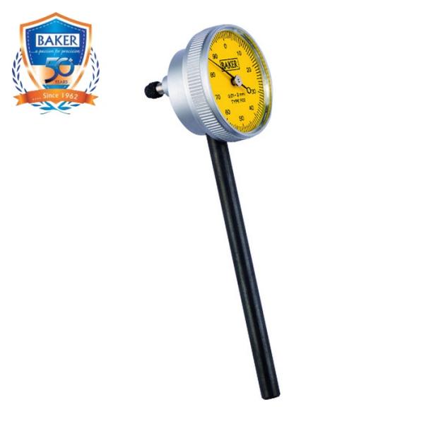 BAKER ダイヤルゲージ|特長:スピンドルが目盛板に対して直角に作動するダイヤルゲージです。 スピンドルはステンレス製、測定子は超硬ボールアンビル付きです。 強靭でスムーズなメタル製ベゼル、頑丈なボディです。
