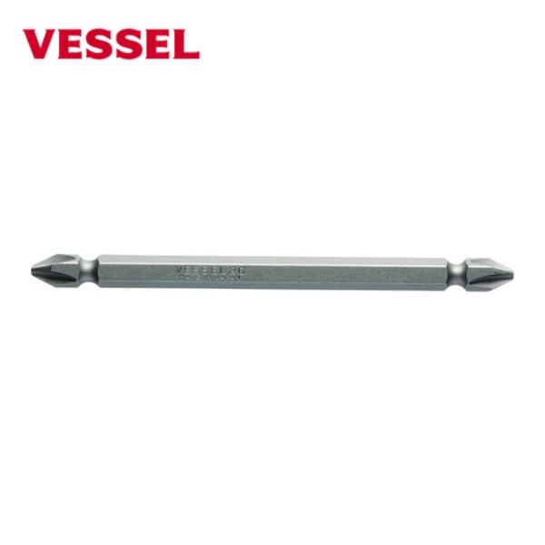 VESSEL 両頭ドライバービット|特長:大量ロット生産で品質の安定と低コストを実現しています。 オリジナル特殊合金鋼を使用しています。 品質管理により、折れに強いビットとしてシビアで過酷な状況での作業が要求される産業界で長い実績があります。