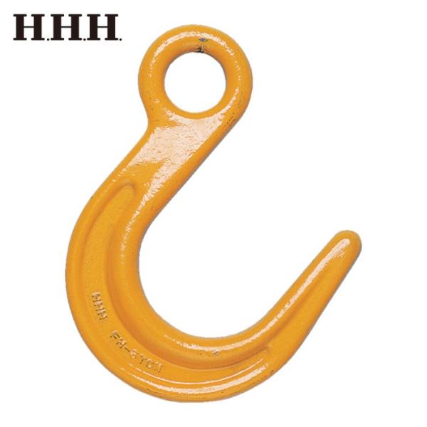 HHH フック|特長:口幅が広くふところが大きいので、直接敷き鉄板や径の太い物などを引っ掛けることができます。
