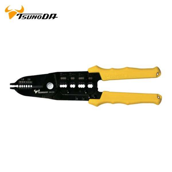 TTC ワイヤストリッパー|特長:電気工事士技能試験推奨工具です。 1丁で外装ストリップ、芯線被覆ストリップ、のの字曲げ、スケール、ケーブル切断の5つの便利な機能を装備しています。 芯線を傷つけにくいストリップ補助バネ付です。