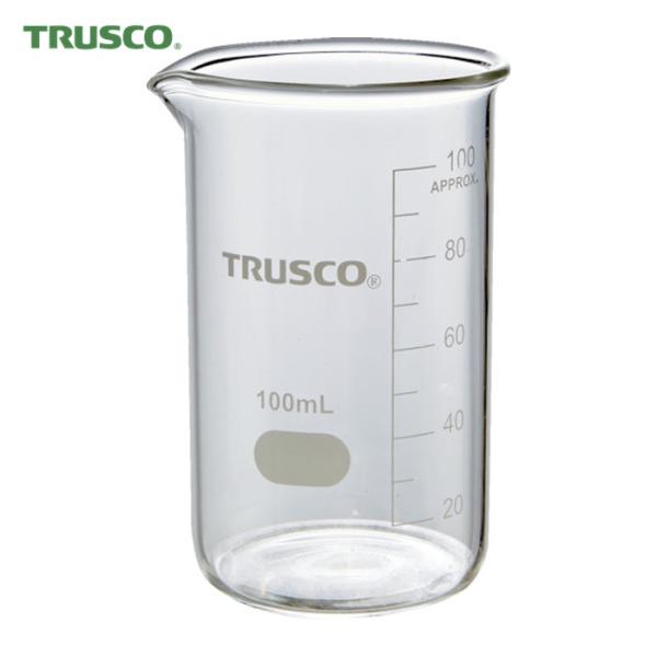 TRUSCO ビーカー|特長:耐熱性・耐薬品性に優れたホウケイ酸ガラス製のトールビーカーです。 沸騰した時の中の液体が吹きこぼれしにくいです。
