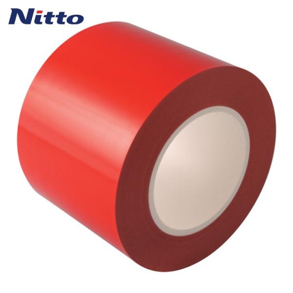 日東エルマテ クリーンルーム用ラインテープ|特長:環境に優しいポリオレフィンフィルム仕様です。 芯にポリエチレン(PE)を使用しているため発じんしません。