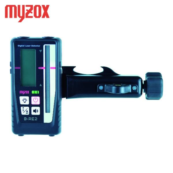 MYZOX 回転レーザー用受光器|特長:任意の高さを基準(0位置)に設定することが出来るので、レベルを確認する作業が効率的に行えます。 デジタル数値の表示単位は0。 5mm/1。