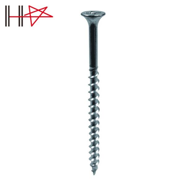 DAIDOHANT コーススレッドスクリュー|特長:ねじ山の間隔が長く(粗目)ねじの溝が深い、電動工具を使って作業するもっとも一般的な木工用ビスです。