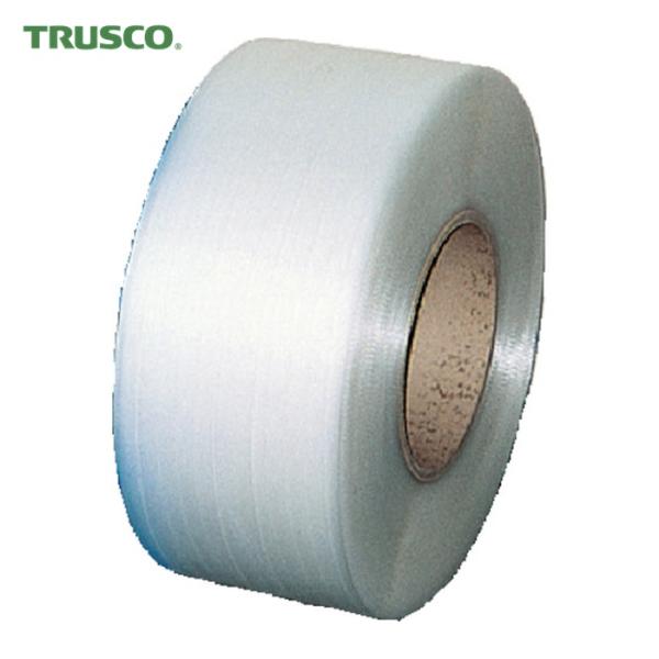 TRUSCO PPバンド|特長:極めて強靱で、また扱いやすい軽さと柔らかさも兼ね備えています。 吸水性がなくぬれても強度に変化がなく安心です。 安定した品質で自動梱包機適性に優れています。