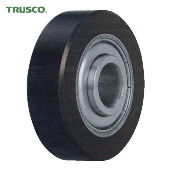TRUSCO 樹脂ベアリング|特長:ベアリングとウレタンゴムを一体化し、はく離を防止しています。 静音性と耐久性に優れています。