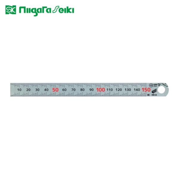 SK 直尺|特長:1mm単位の目盛が見やすく、数値を瞬時に把握できる連続追数字表示+2mm点付の階段状目盛です。 5mmピッチ目盛採用で、より細かな作業に適しています。 裏面は縦目盛付です。