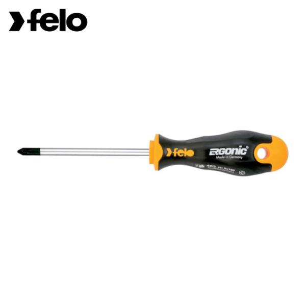 FELO グリップドライバー|特長:ハンドルに特殊なソフト素材(特許取得済み)を使用することで、手に馴染み力を入れやすいです。 シームレスハンドルにより握り易さ抜群です。 机上で不用意に転がることがないよう設計されています。