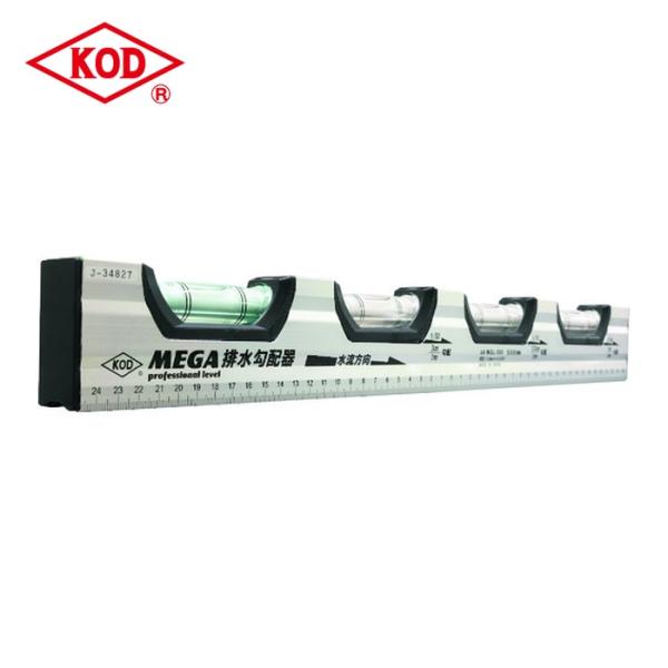 KOD 勾配計|特長:設定勾配別の気泡管です。 超大型気泡管搭載で視認性抜群です。 超大型気泡管搭載で視認性抜群で設定勾配別に気泡を分けているので、作業効率、正確性に優れています。