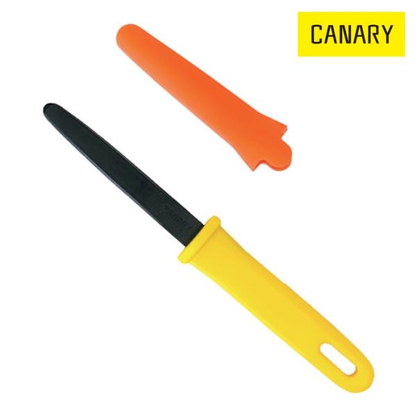 キャナリー 開梱用カッター|特長:段ボールの開梱はもちろん、曲線カットや穴をあけることもできます。 PPバンドも切断できます。