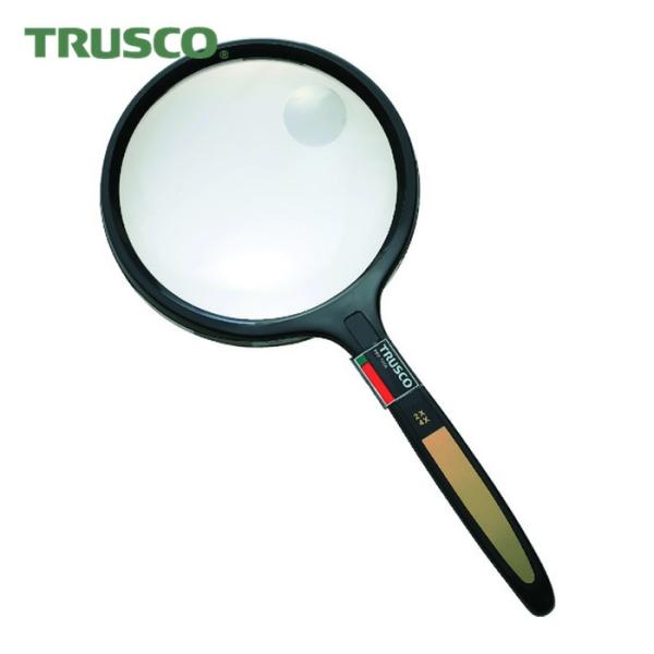 TRUSCO 手持ちルーペ|特長:2倍率のレンズですがレンズの一部が4倍率となっておりさらに拡大して見ることができます。