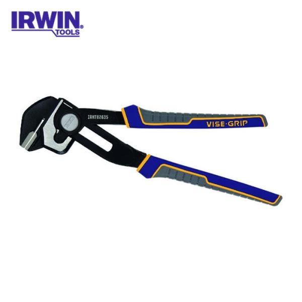 IRWIN ウォーターポンププライヤー|特長:モンキーレンチの機能とプライヤーの使い勝手の良さを1丁にまとめています。 刃の無いフラットな掴み面を採用することで対象物への傷や破損を防ぎます。