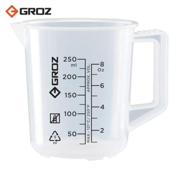 GROZ ビーカー|特長:産業、自動車、DIYアプリケーションに適しています。 高い光学的な透明度です。 人間工学に基づいたグリップを備えた丈夫で頑丈なハンドルで、便利に使用できます。