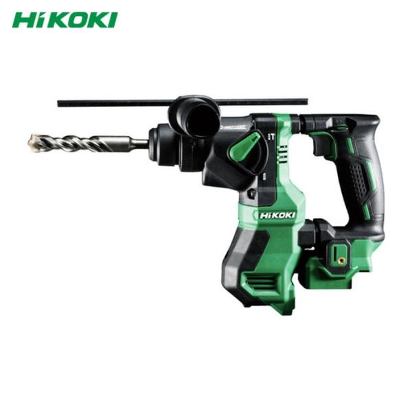 HiKOKI 充電ハンマードリル|特長:小型・軽量ボディで重心が手元に近いので、取り回ししやすく、楽に作業ができます。 新防振ハンドル採用で、ハンドルに伝わる衝撃・振動を吸収し、作業者を守ります。 オートストップ機能搭載です。