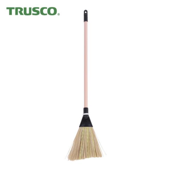 TRUSCO ほうき|特長:しなやかな毛とコシのある毛のミックスされたホウキです。 繊細なゴミから落葉、砂利など重さのあるゴミまでの掃除が可能です。 柄と頭がワンタッチで分離します。