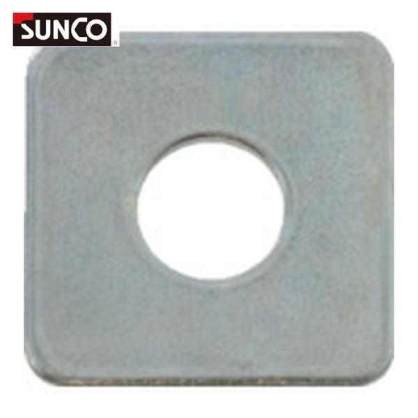 SUNCO 角ワッシャー|特長:丸座金と比較すると接触面積が広く、締結面を安定させることができます。 木材などの軟らかい材質や穴が大きい場合に使用されます。