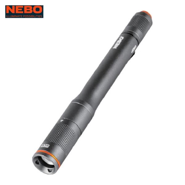 NEBO LED懐中電灯(電池式)|特長:完全防塵・防水のポケット点検用トーチです。 150ルーメンを出力する強力なポケットライトです。 3つのライトモードと調節可能なズームであらゆる状況に対応します。