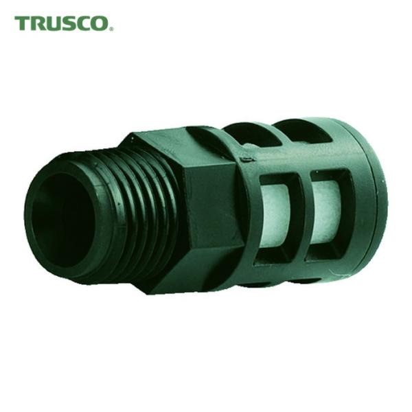 TRUSCO サイレンサ(空気用)|特長:本体の材質に樹脂を採用していますので、軽量で安価な消音器です。 空気の排気音の除去に最適です。