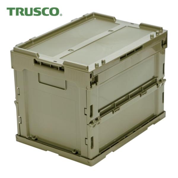 TRUSCO 折りたたみコンテナ|特長:パーツは全てポリプロピレン製ですので分解することなくリサイクルが可能です。 折りたたんだ時の高さを最大限まで追求、従来タイプに比べて最大35%低く、これにより輸送運賃・保管スペースを大幅に削減すること...