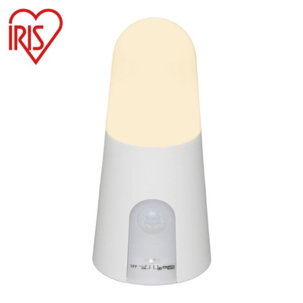 IRIS 室内用センサーライト|特長:収納式フックが付いていますので、高い場所にも取り付け可能です。 センサーが人の動きを感知して自動的に点灯する乾電池式LED室内センサーライトスタンドタイプです。