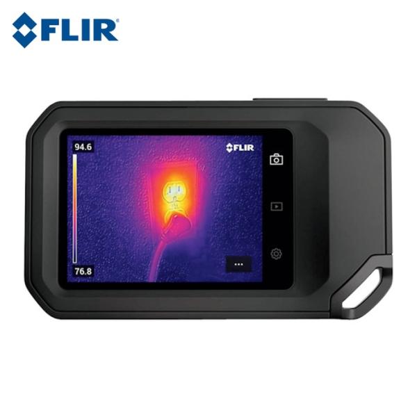 FLIR 赤外線サーモグラフィ|特長:建物検査、施設のメンテナンス、 空調制御システム(HVAC)、電気修理などのトラブルシューティング用途で頼りになるツールです。 128×96ピクセルの赤外線センサー、スーパーファインコントラスト(MSX...