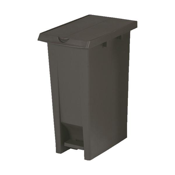 E-CON ゴミ箱|特長:フタが左右に開く構造です。 フタが開く高さを気にせずラックやテーブルの下でも使えます。 手で開閉も可能です。