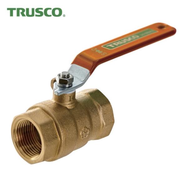 TRUSCO ボールバルブ|特長:冷温水・油・空気に使用されるボールバルブです。 圧力損失の小さいフルボアタイプで、流量の大きい配管に適しています。
