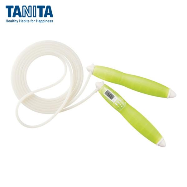 TANITA 健康促進用品|特長:室内でも室外でも使える2種類のロープが付属しています。 跳んだ回数はもちろん、縄跳びで何kcal消費したか表示します。 ISO9001対象商品です。