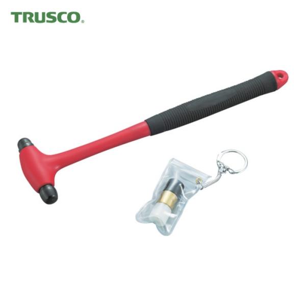 TRUSCO コンビネーションハンマー|特長:特殊鋼にプラスチックの一体成型でヘッドが抜けず安心です。 打撃の振動を吸収する新構造のハンドルには、滑りにくいエラストマー樹脂を使用しています。 鋼の芯材により、木柄の3倍の耐久力を実現しました。