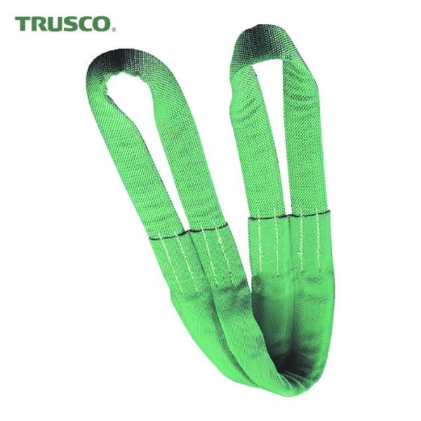 TRUSCO ベルトスリング|特長:平形で製品に優しくフィットする柔らかなスリングです。 スリング幅が広く吊り荷に対する接触面積が広いため安定した作業が可能です。 内芯がベルトのためよれがなく、常に安定した形状を保ちます。