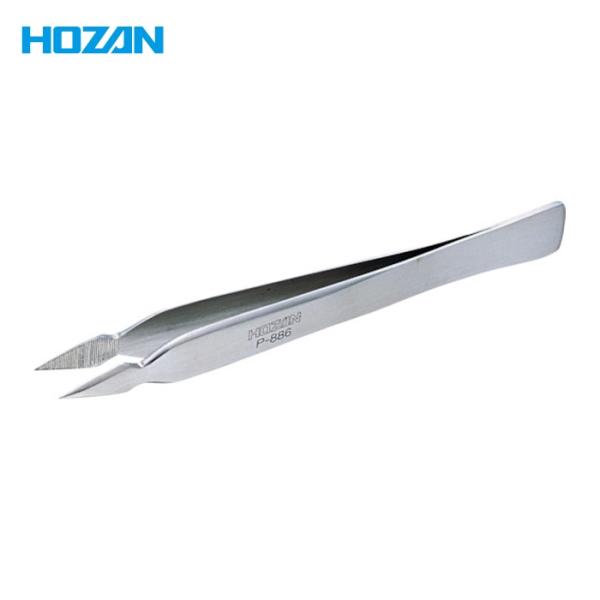 HOZAN ステンレス製ピンセット|特長:精密加工技術により先端がぴったり合います。 非磁性です。
