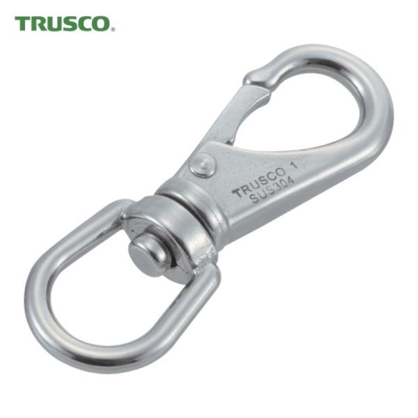 TRUSCO フック|特長:アイの部分がスイベルで回転しますので、チェーンなどがからみません。