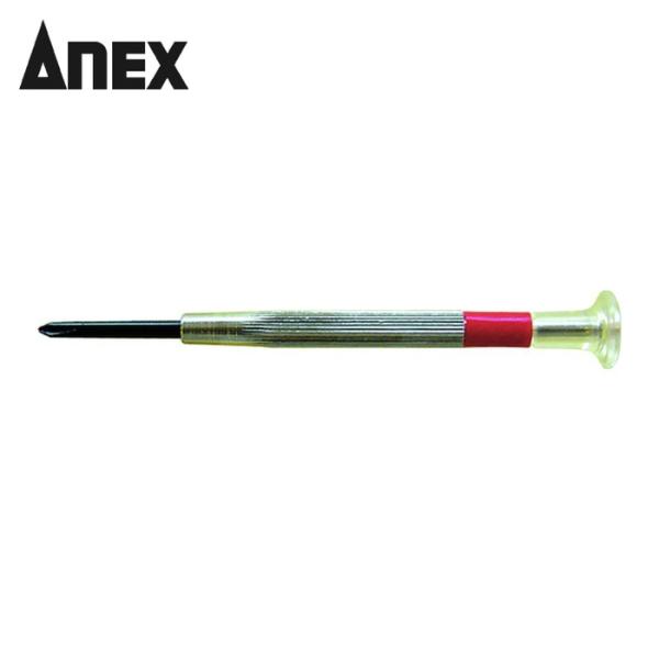 アネックス 精密ドライバー|特長:時計・メガネの分解や、精密機器などのねじ回しに便利です。 後端のキャップが回転するため、細かい作業もスムーズにおこなえます。 色でサイズが分かる、カラーバンド付です。