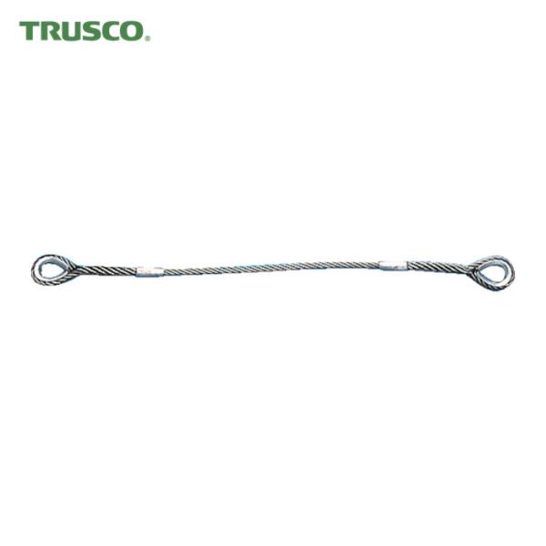 TRUSCO ワイヤロープスリング|特長:JIS規格適合品のワイヤロープを使用しています。 「労働安全衛生規則第475条」及び「クレーン等安全規則第219条」に規定された方法に則り加工している商品です。 編み込み加工部の端末を特殊スリーブに...