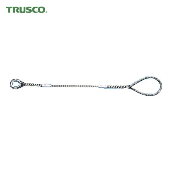 TRUSCO ワイヤロープスリング|特長:JIS規格適合品のワイヤロープを使用しています。 「労働安全衛生規則第475条」及び「クレーン等安全規則第219条」に規定された方法に則り加工している商品です。 編み込み加工部の端末を特殊スリーブに...
