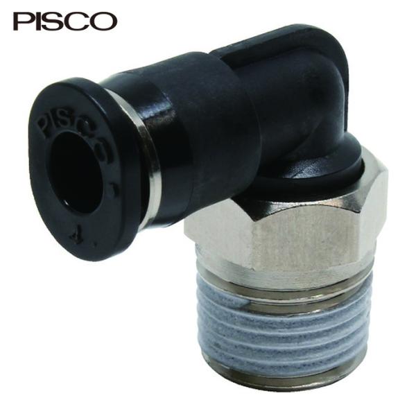 PISCO チューブ継手(エルボ)|特長:スタンダードタイプに比べ、容積比40%の小型化に成功したワンタッチ継手です。 開放リングを楕円形状にすることで、超小型にもかかわらずチューブの脱着が簡単です。