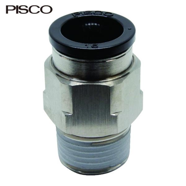 PISCO チューブ継手(ストレート)|特長:機種により取付け後、チューブの取出角度が変えられます。 条件により、水を流すことも可能です。 機種を豊富に取り揃え、あらゆる空気圧配管に対応します。