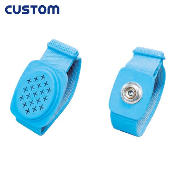 CUSTOM リストストラップ|特長:グランドコードがいらないコードレスタイプです。 ゴムバンド式で長さ調節可能です。