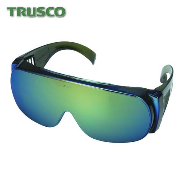 TRUSCO 遮光メガネ(ガス溶接作業用)|特長:表面のミラーコーティングが熱をカットし、眼球の乾き(ドライアイ)を軽減します。 メガネ併用可能です。 (一部大型メガネを除く)・衝撃に強いポリカーボネートレンズです。