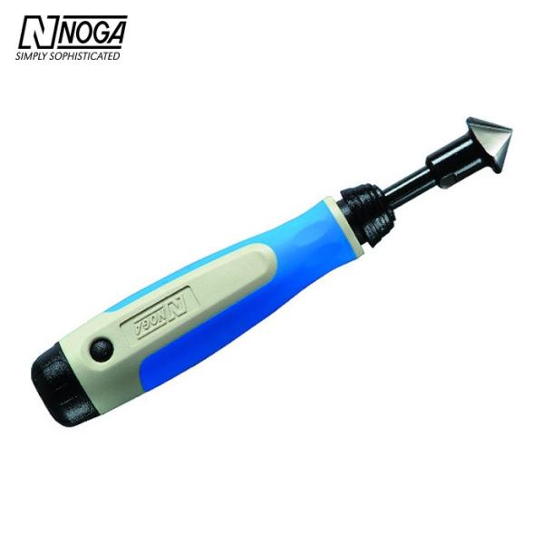 NOGA 面取り・バリ取り工具|特長:ドリル穴の面取りに適しています。 ホルダの突き出しを長くできるので深い穴の皿もみに使いやすくなっています。