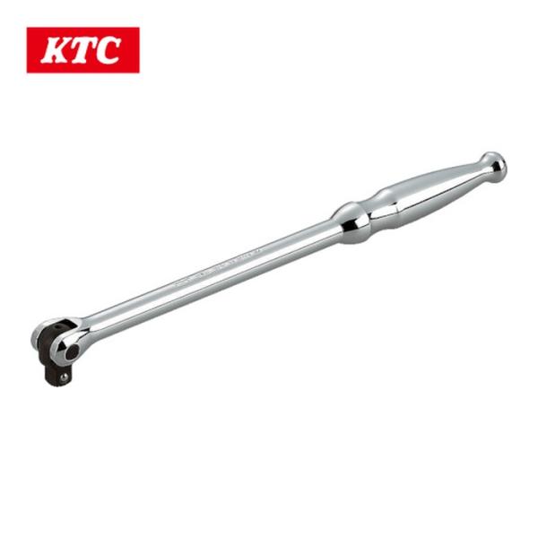 KTC スピンナハンドル|特長:強靭・ロング設計で力がかけやすくなっています。 ジョイント部は首倒れせず使いやすい設計です。 新ジョイント機構の採用でヘッド高さを低く設定し、狭い場所での作業性を向上させています。