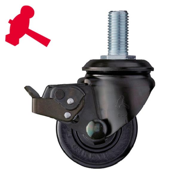 ハンマー ねじ込み式低床式キャスター|特長:車輪には特殊ナイロンを採用しているため、重荷重で長時間にわたり固定しても荷重によるゆがみは発生しません。