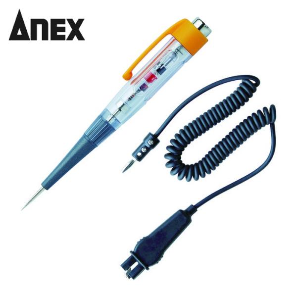 アネックス 検電ドライバー|特長:長寿命なLEDを採用し、車の電圧の有無を容易に試験できます。 大型ワニ口クリップ付です。 電子素子に影響をおよぼさないので、電子回路機器搭載の車に最適です。